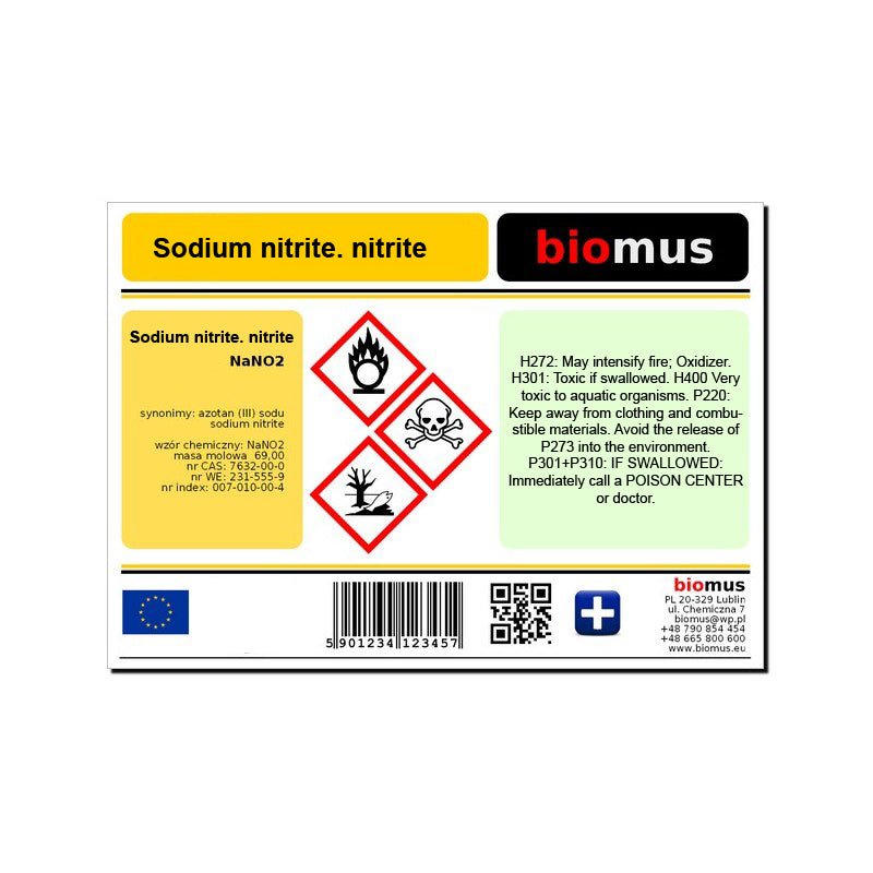 Natriumnitrit. Nitrit NaNO2 1kg BIOMUS – Biolaboratorium