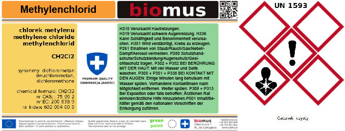 Methylenchlorid 500ml BIOMUS – Biolaboratorium