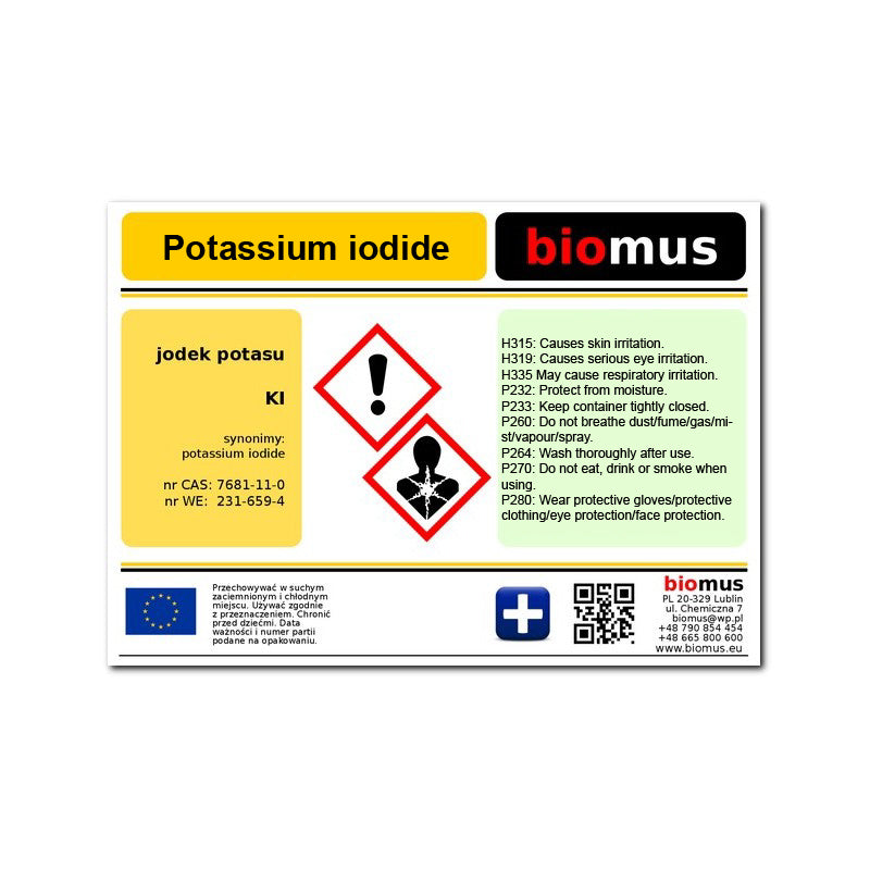 Kaliumjodid 25kg BIOMUS – Biolaboratorium.com