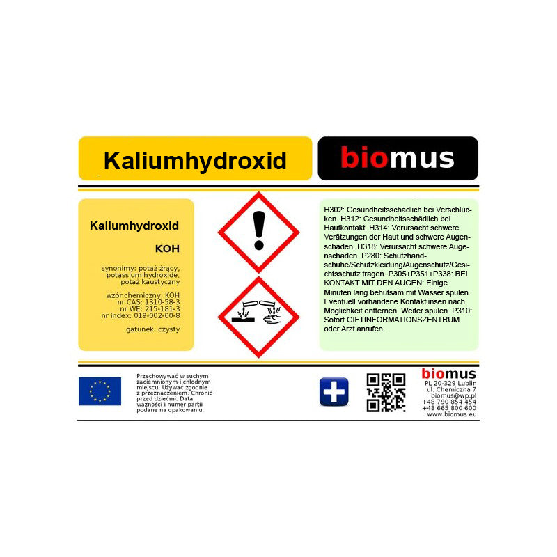 Kaliumhydroxid 1000g BIOMUS – Biolaboratorium