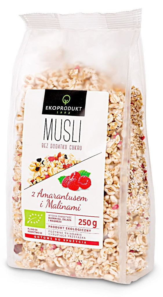 Organic muesli with amaranth and raspberries 250 g - EKOPRODUKT ...