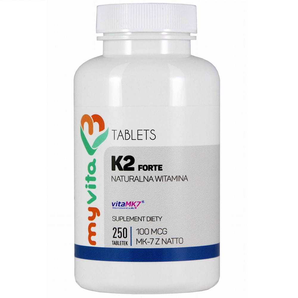 Vitamin K2 MK - 7 K2 MK7 100mcg with Natto K2MK7 250 tablets MYVITA ...