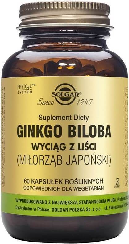 Japanischer Ginkgo-Biloba-Blattextrakt 60 Kapseln SOLGAR – Biolaboratorium