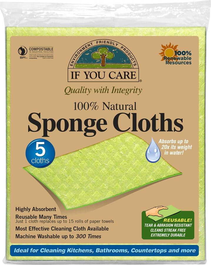 Compostable sponge cloths 5 pieces - IF YOU CARE – Biolaboratorium