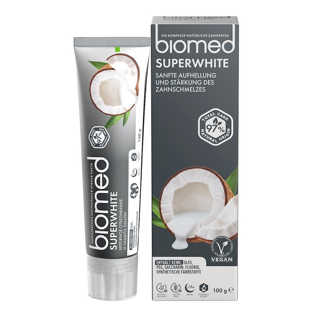Fluoride-free super white toothpaste 100 g - BIOMED – Biolaboratorium