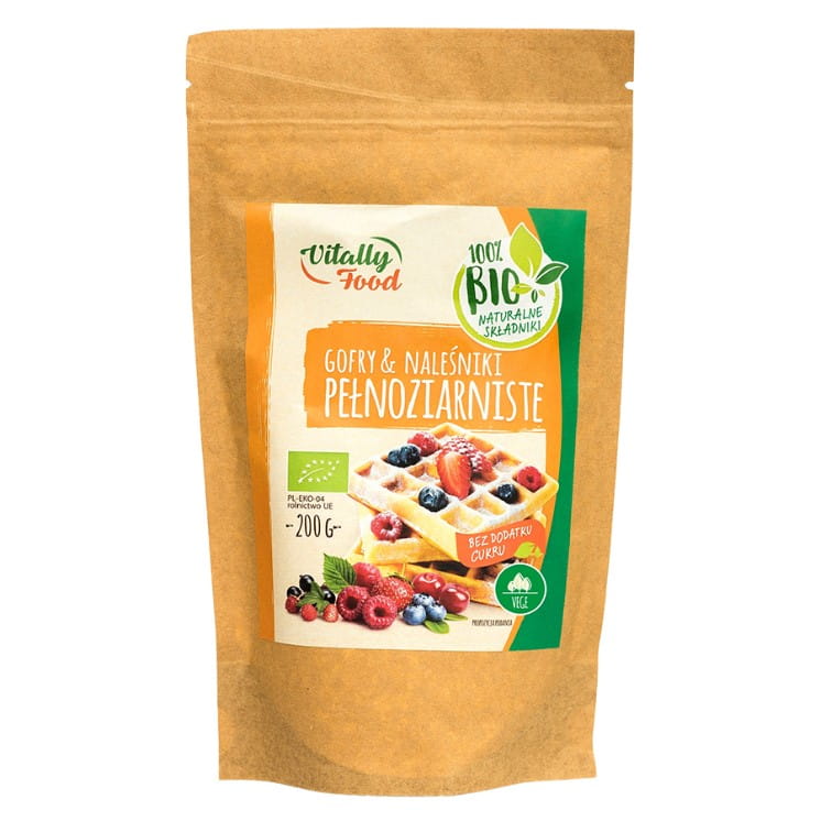 Mix für Waffeln und Vollkornpfannkuchen ohne Zucker BIO 200g VITAL FOO